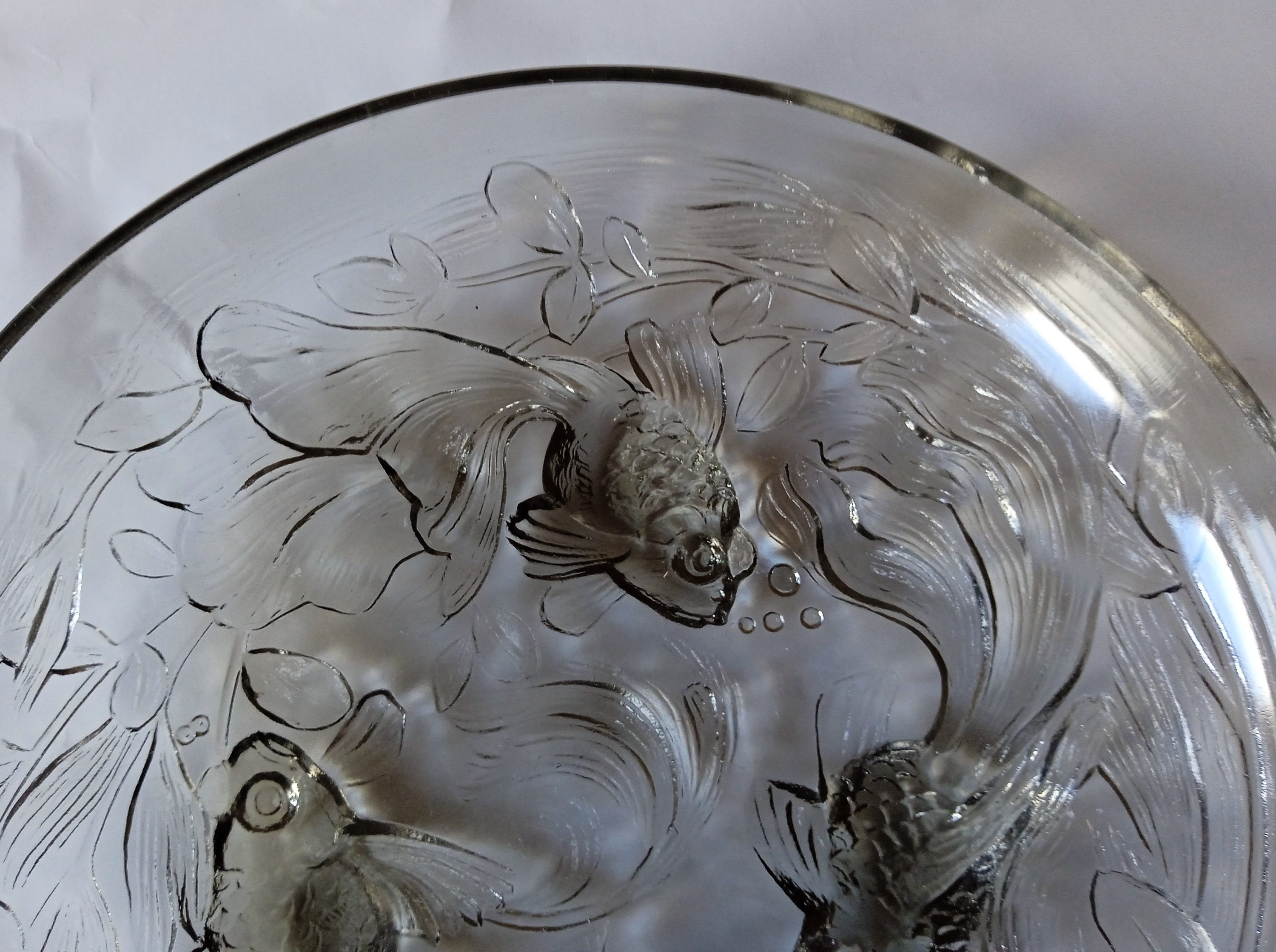 Cup Signed Verlys France Japanese Flying Fish Rare Smoke Color Diameter ...