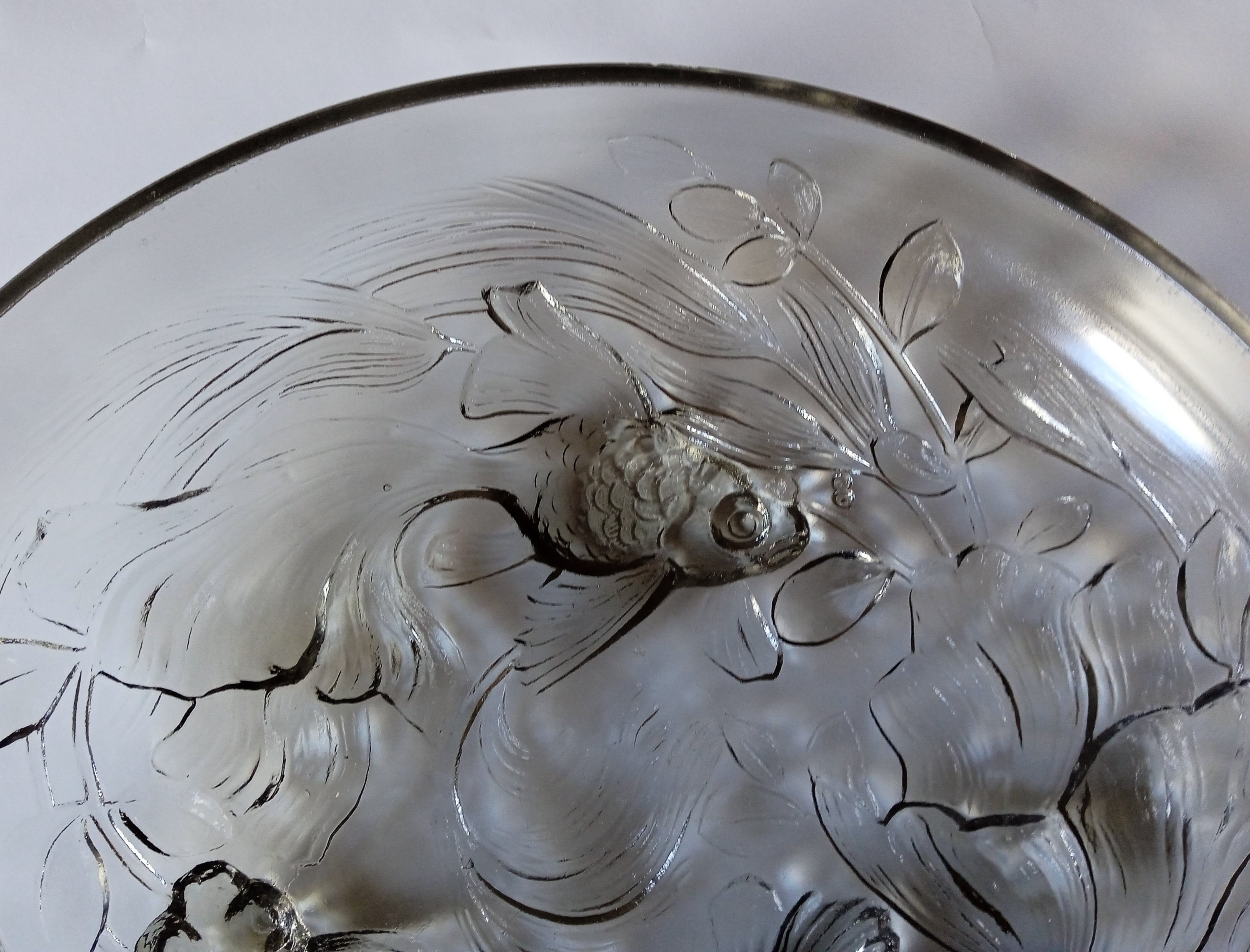 Cup Signed Verlys France Japanese Flying Fish Rare Smoke Color Diameter ...