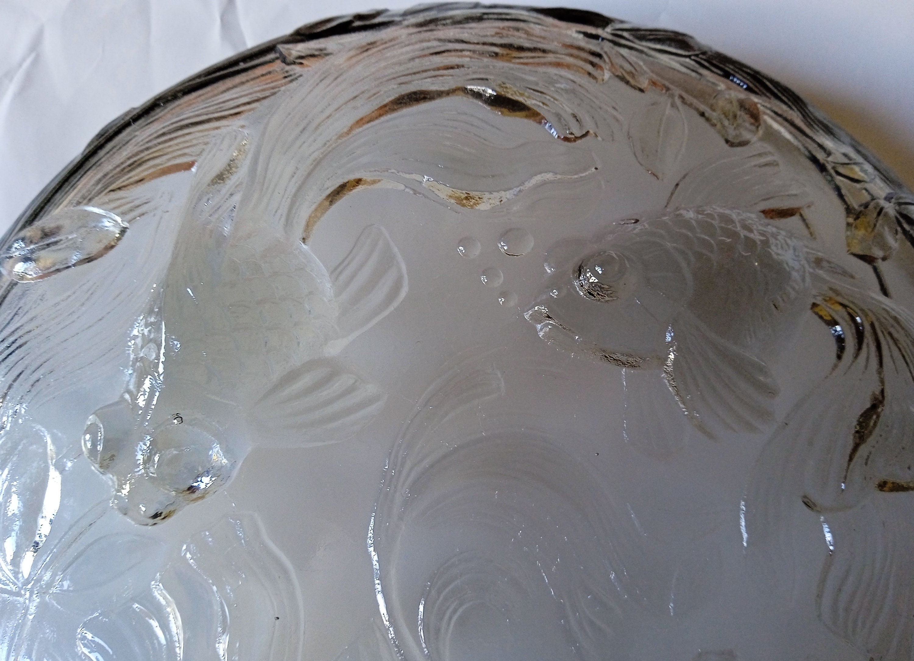 Cup Signed Verlys France Japanese Flying Fish Rare Smoke Color Diameter ...