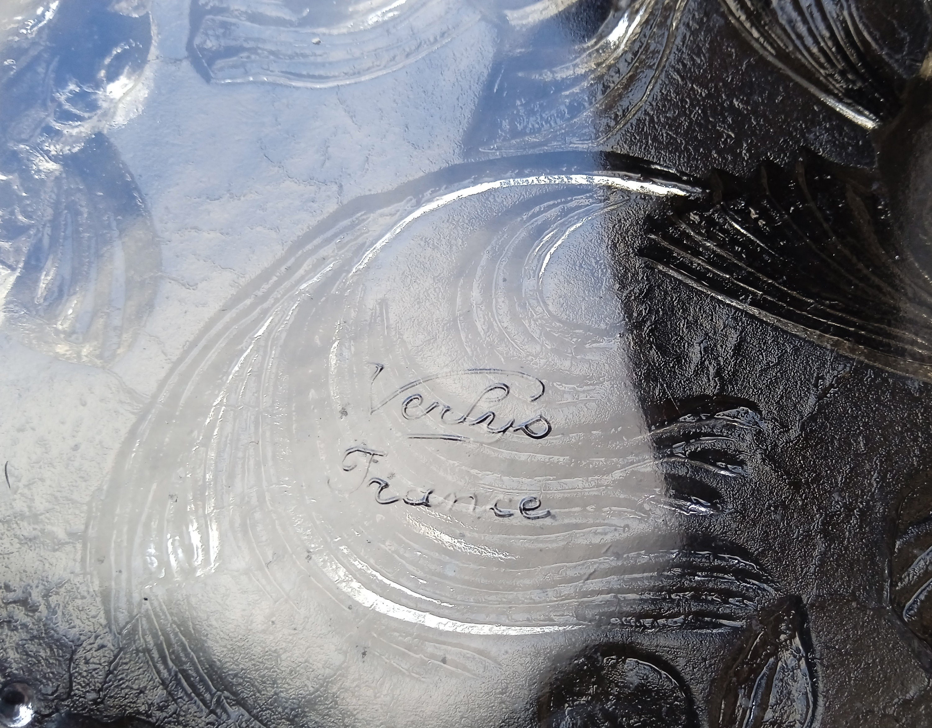 Cup Signed Verlys France Japanese Flying Fish Rare Smoke Color Diameter ...