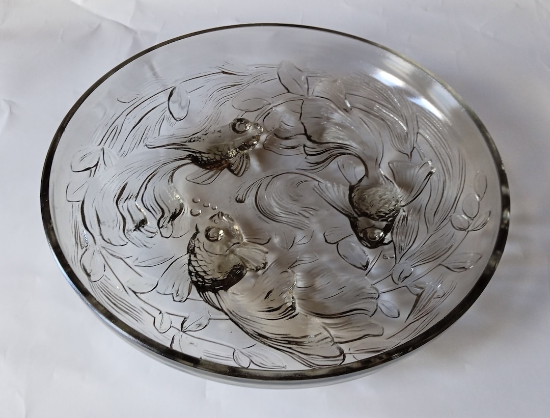 Cup Signed Verlys France Japanese Flying Fish Rare Smoke Color Diameter ...