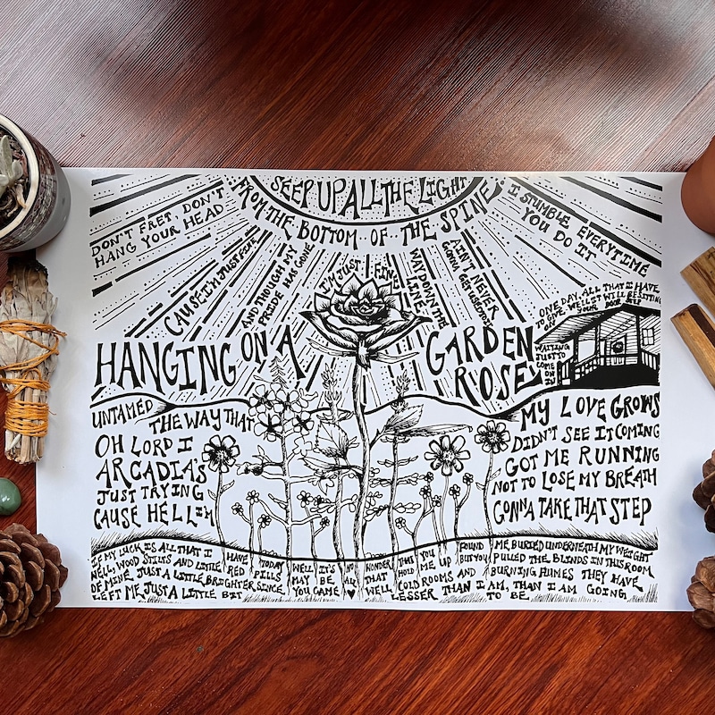 Lyric Drawing - Etsy
