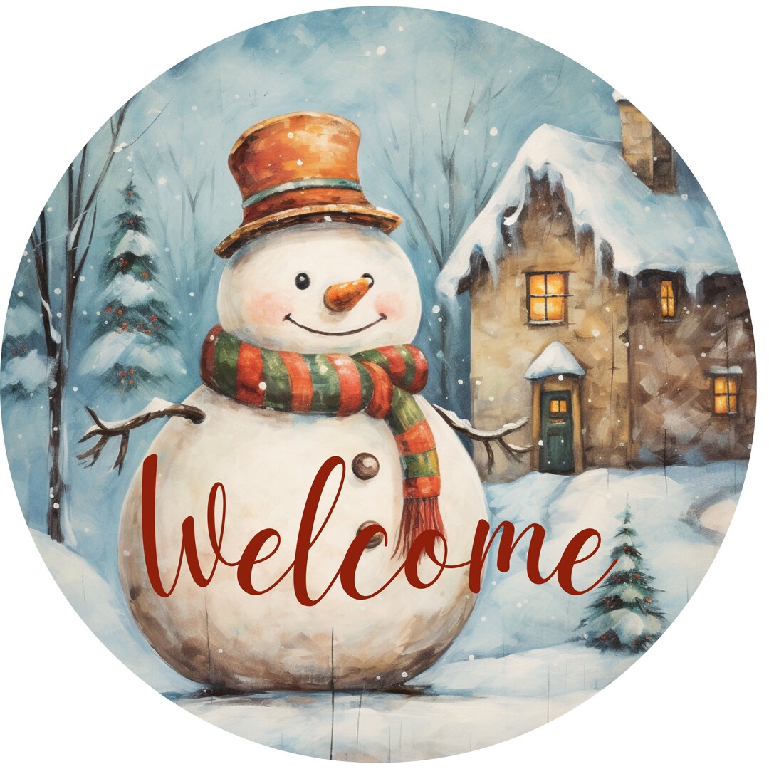 Rustic Snowman Couple Wreath Sign, Metal Snowman Sign, Snowman Wreath ...