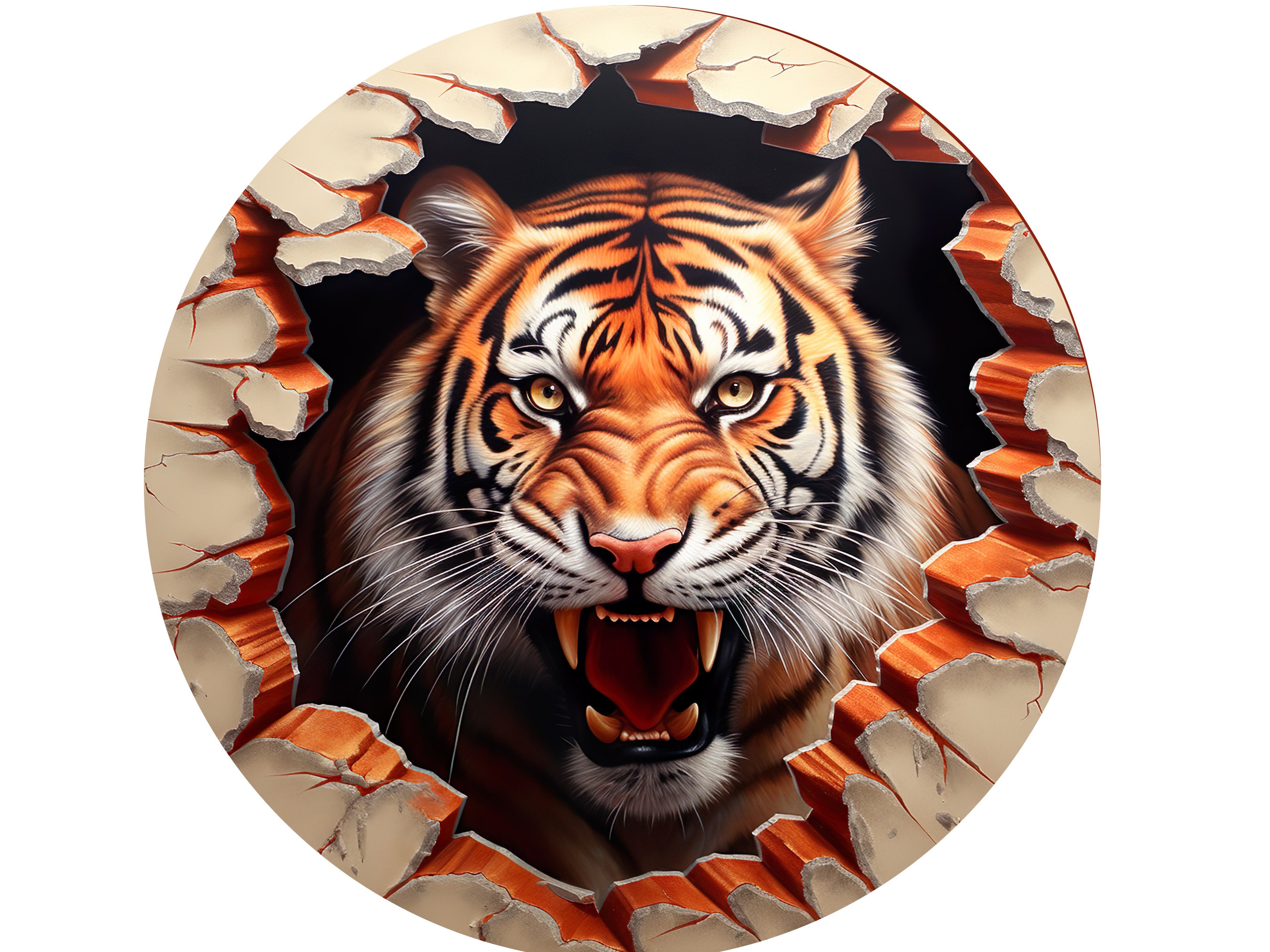 Bengal Tiger Welcome Wreath Sign, 3 D Metal Tiger Sign, Tiger Wreath ...