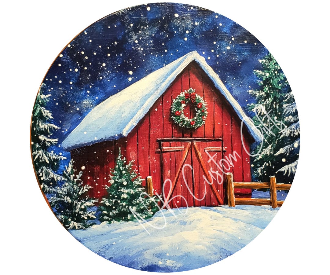 Red Barn Wreath Sign, Red Barn Sign, Farmhouse Decor., Wreath ...