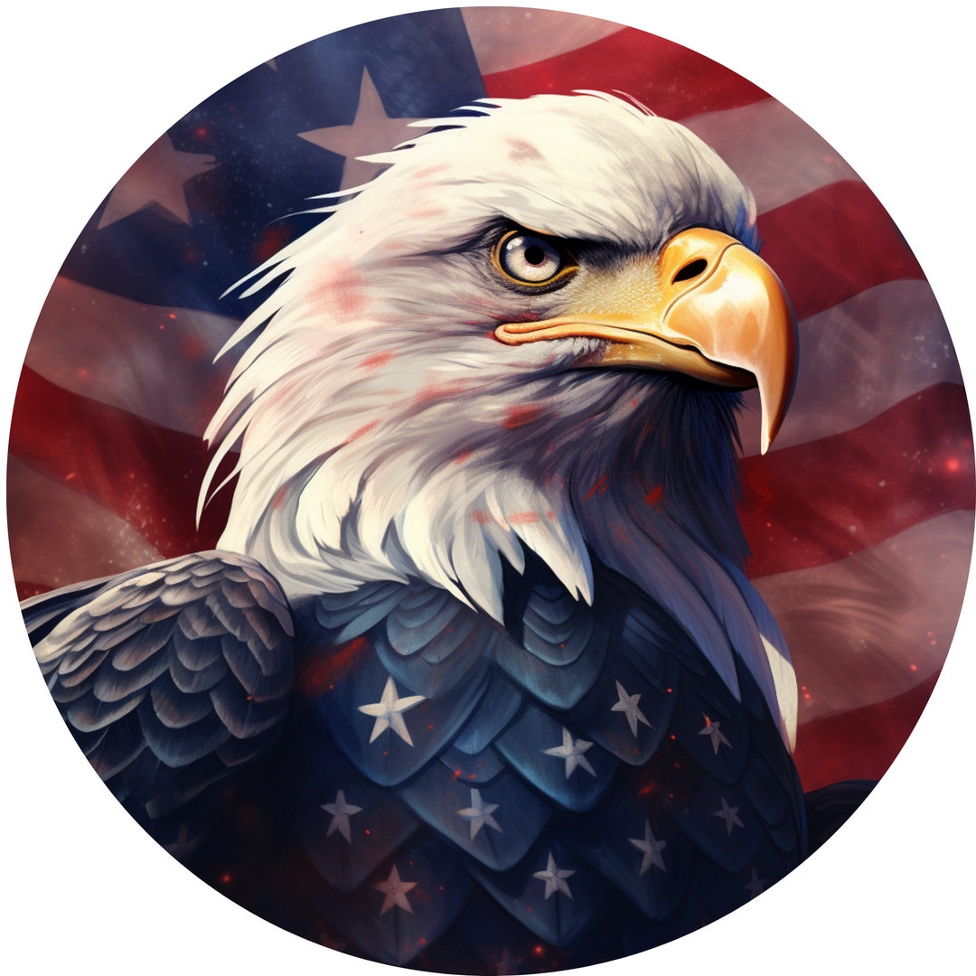 Bald Eagle With Flag Sign Attachment Metal Bald Eagle Sign - Etsy