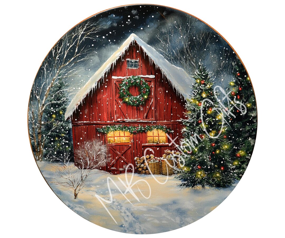 Red Barn Wreath Sign, Red Barn Sign, Farmhouse Decor., Wreath ...