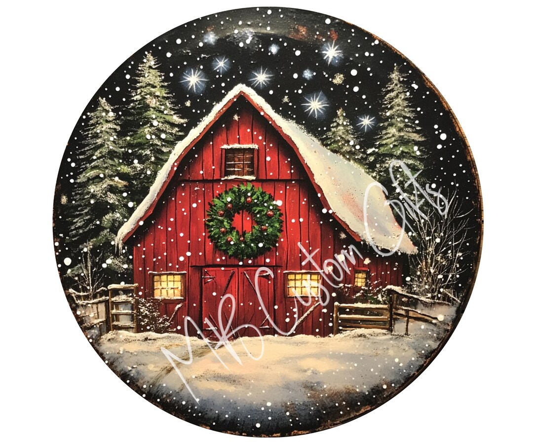 Red Barn Wreath Sign, Red Barn Sign, Farmhouse Decor., Wreath ...