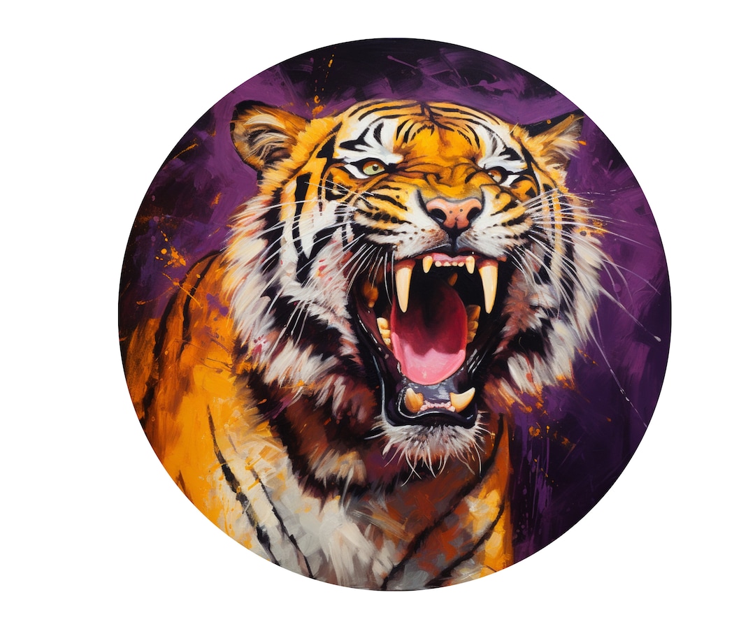 Purple and Gold Bengal Tiger Welcome Wreath Sign, 3 D Metal Tiger Sign ...