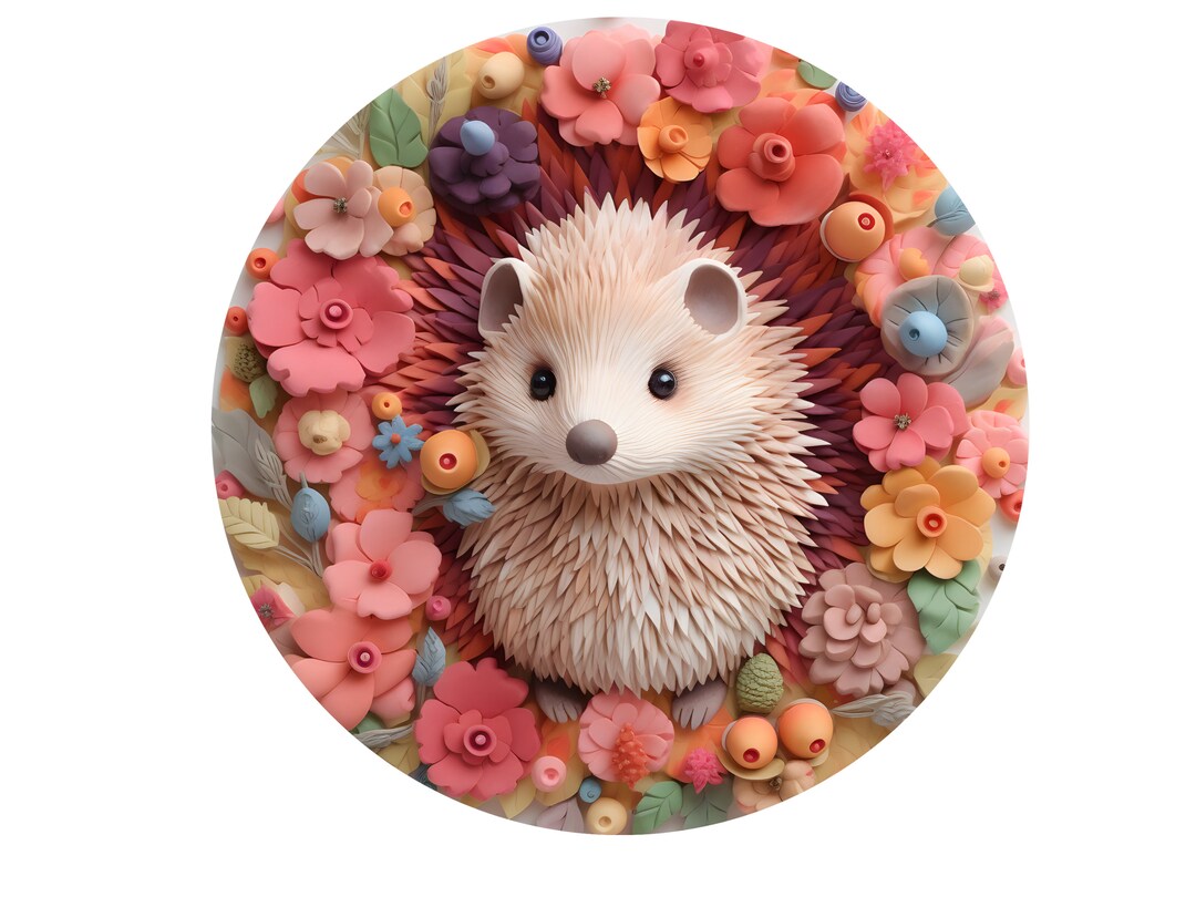 Hedgehog Welcome Wreath Sign: 3D Metal Floral Attachment - Etsy