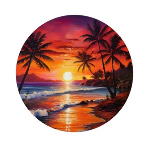 Tropical Sunset Welcome Wreath Sign, 3 D Metal Tropical Sunset Sign ...