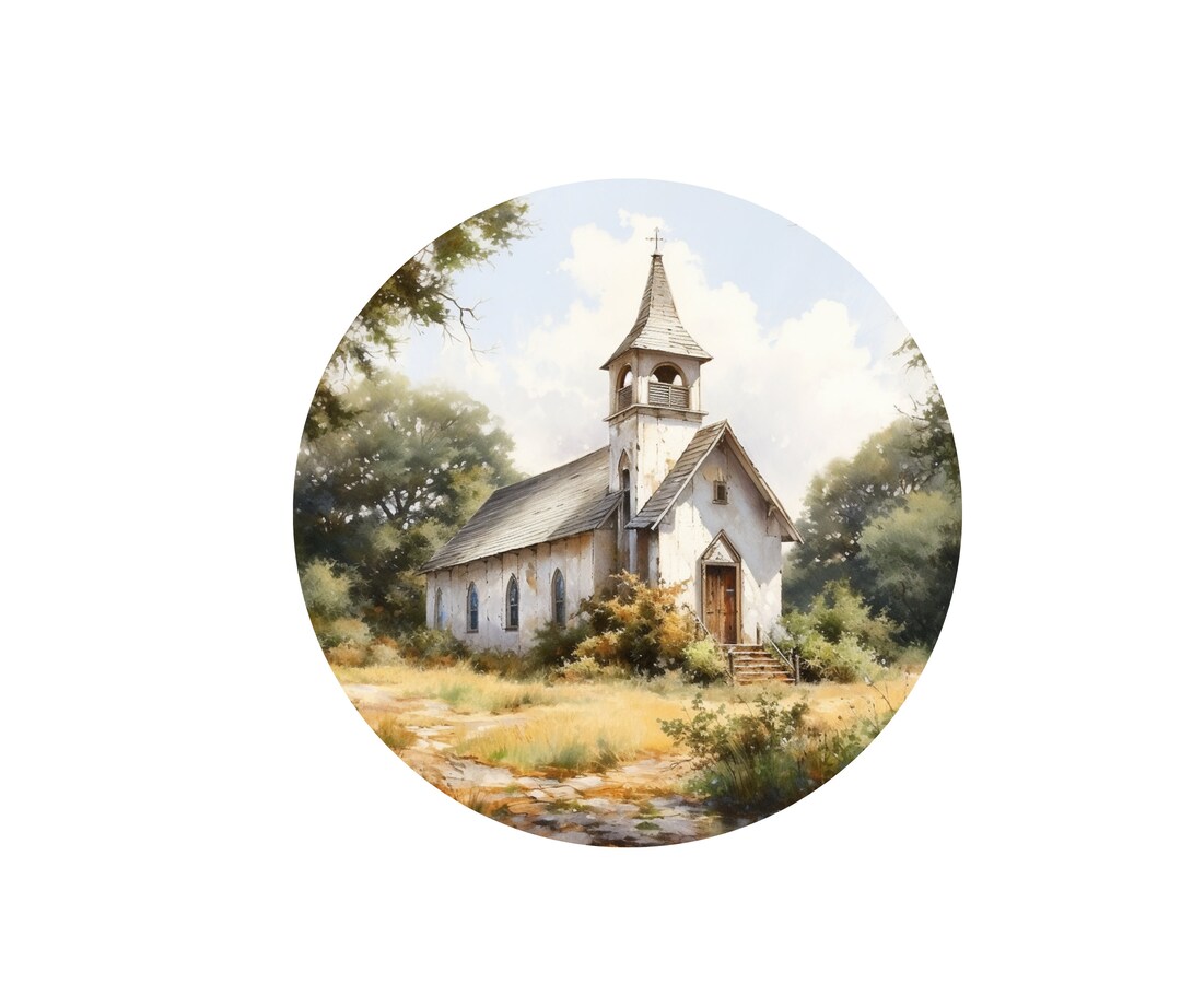 White Church Wreath Sign, Church Sign, Spring Decor - Etsy