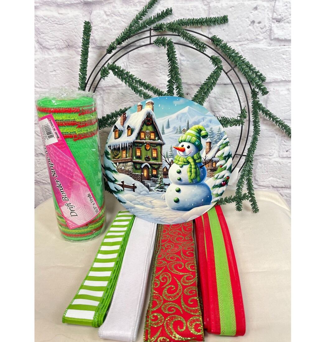 DIY Wreath Kit Snowman Wreath Kit, Snowman Combo Kit - Etsy