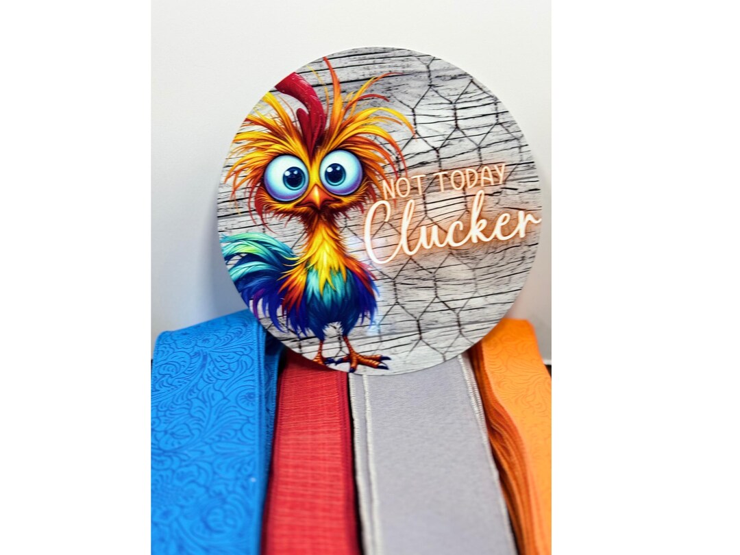 Funny Chicken Wreath DIY Kit: Rooster Sign & Ribbon Set - Etsy