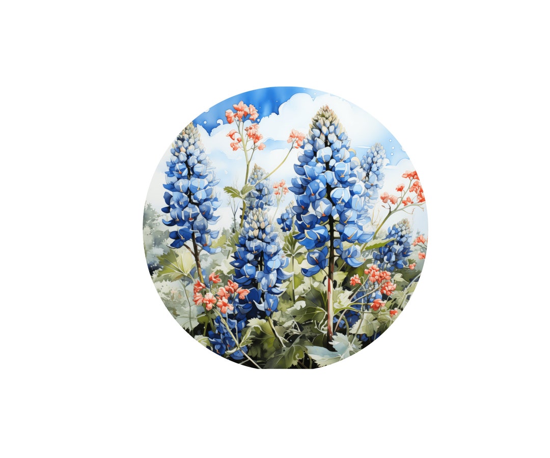 Bluebonnet Flowers Welcome Wreath Sign, Metal Bluebonnet Sign, Texas ...