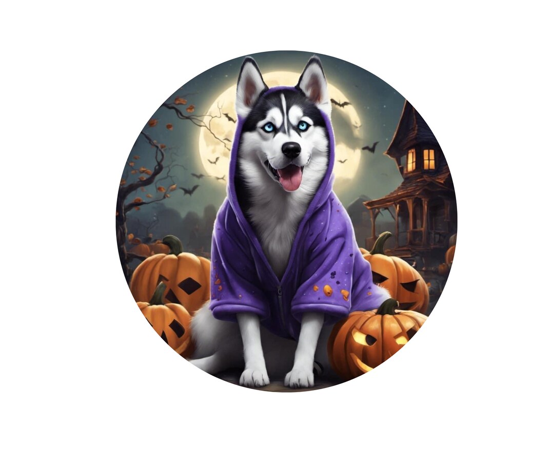 Halloween Husky Wreath Sign, Metal Husky Sign, Husky Dog Sign, Wreath ...