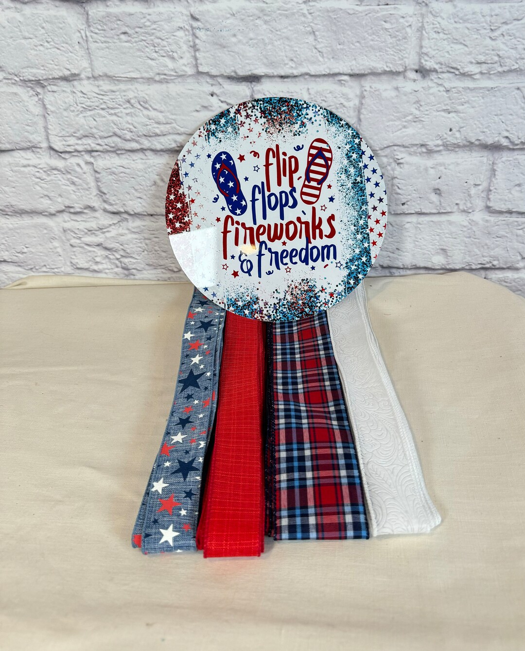 DIY Wreath Kit Flip Flop 4 Th of July, Fourth of July Kit, Ribbon Red ...
