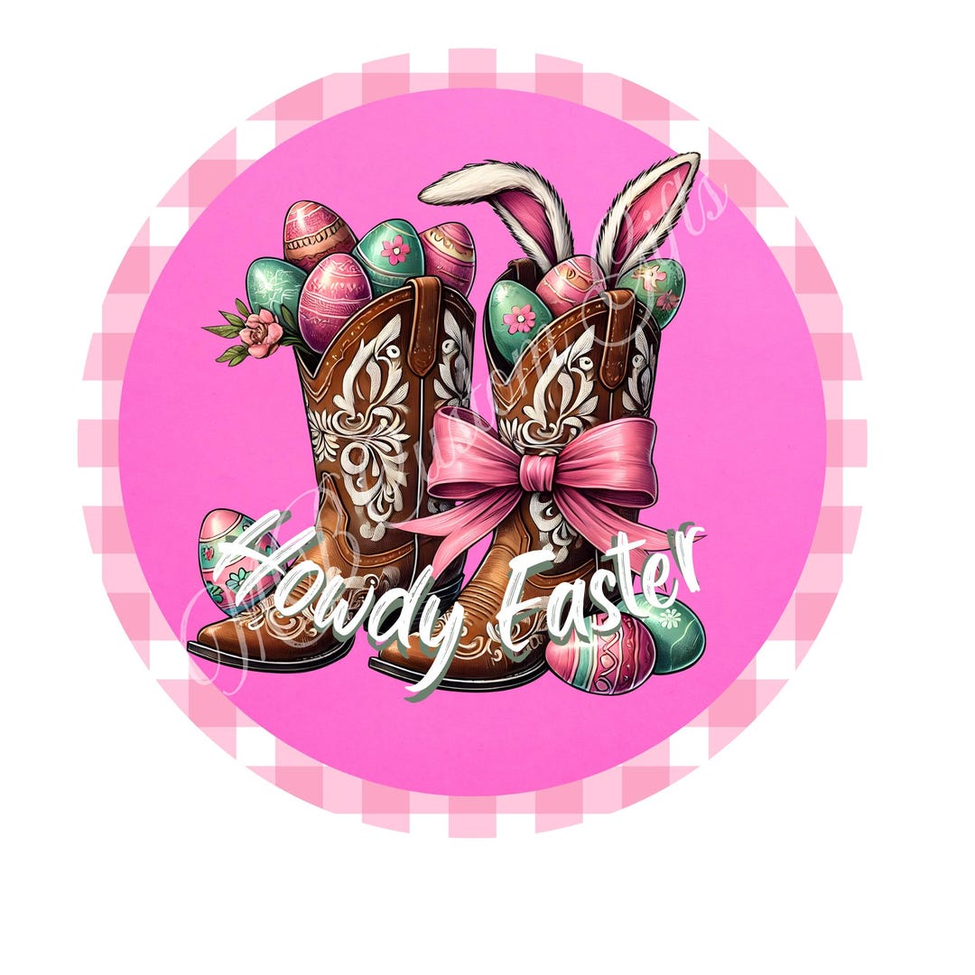 Easter Cowboy Boot Wreath Sign. Western Bunny Boot Sign for Spring. - Etsy