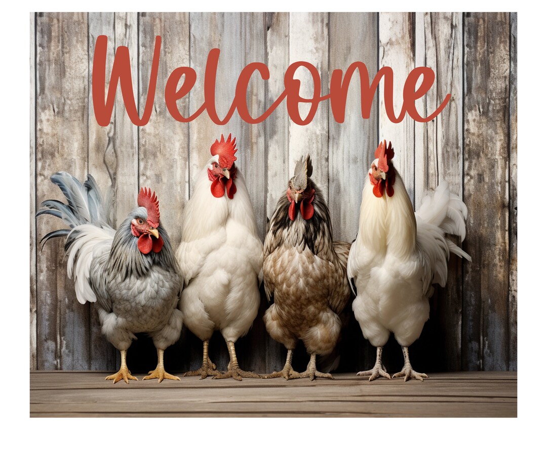 Welcome Chicken Sign Wreath Sign, Chicken Wreath Sign, Home Decor - Etsy