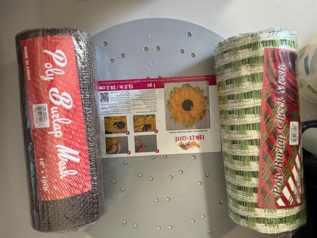 DIY UNIC Board Wreath Kit, Poly Burlap Mesh, - Etsy