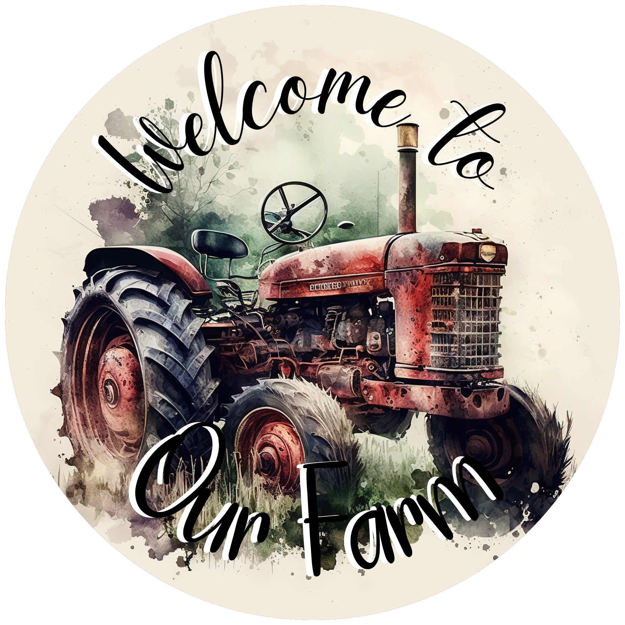 Tractor Welcome Sign: Farmhouse Wreath Attachment - Etsy