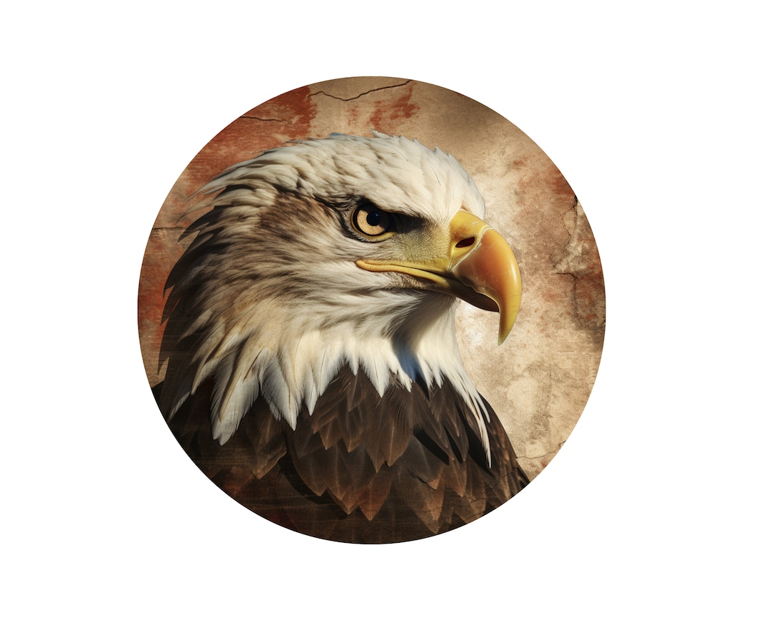 Bald Eagle With Flag Sign Attachment, Metal Bald Eagle Sign, Wreath ...