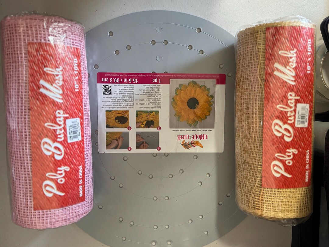 DIY UNIC Board Wreath Kit, Poly Burlap Mesh, - Etsy