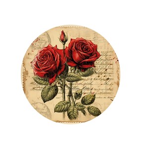 Red Roses Vintage Wreath Sign, Metal Red Roses Sign, Vintage Roses ...