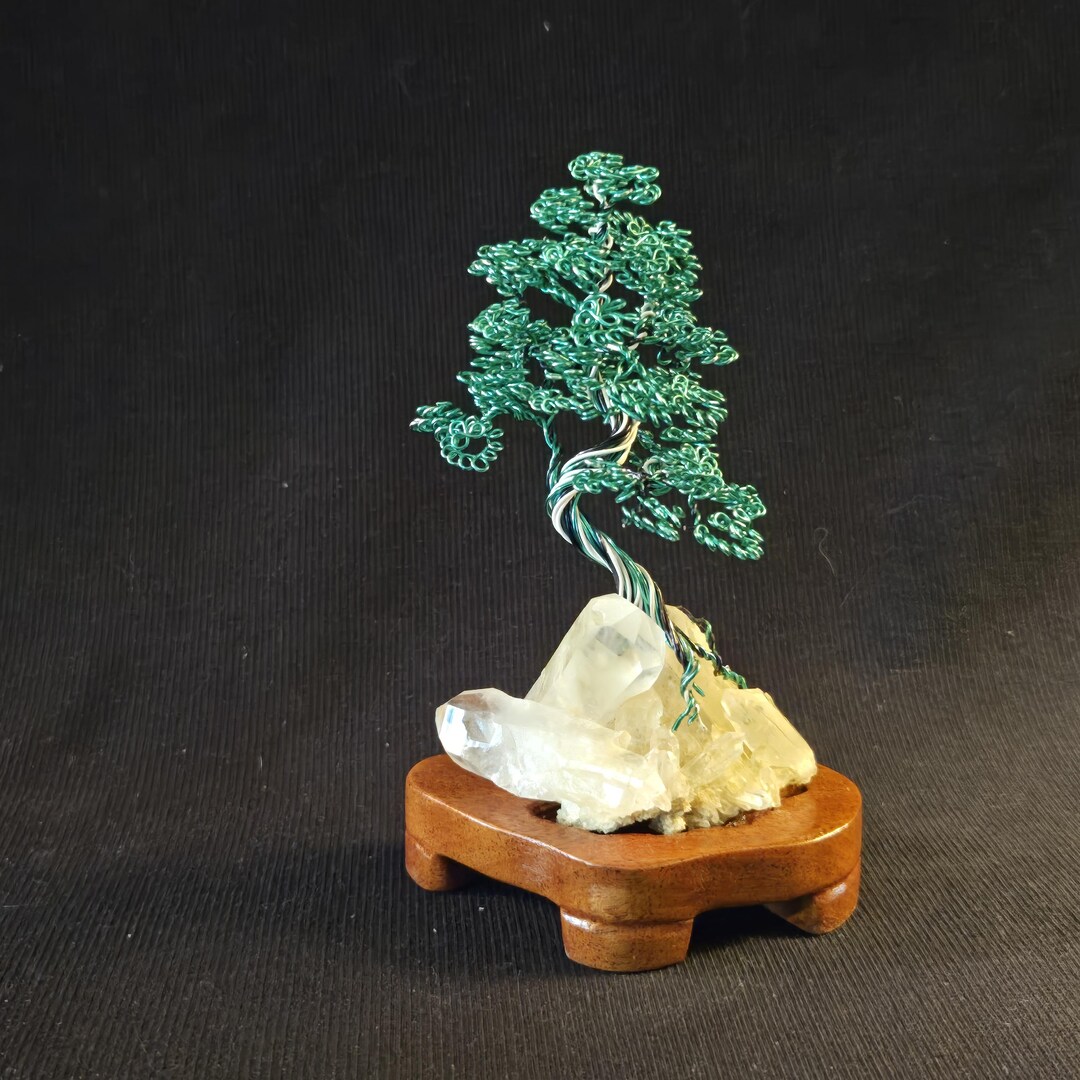 Quartz Crystal Cluster With Bonsai - Etsy