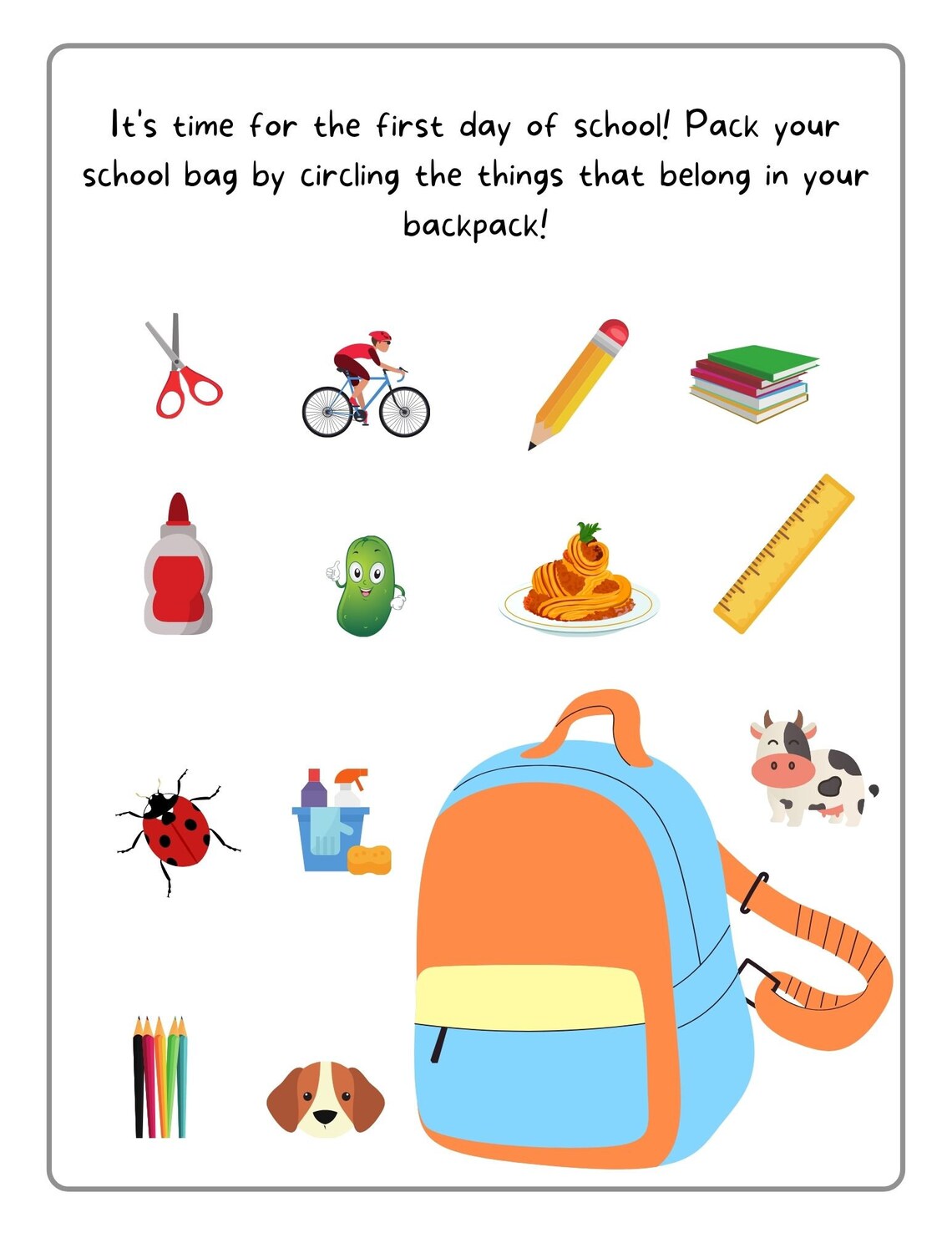 Back to School Worksheets | Kindergarten Worksheets | First Day of ...