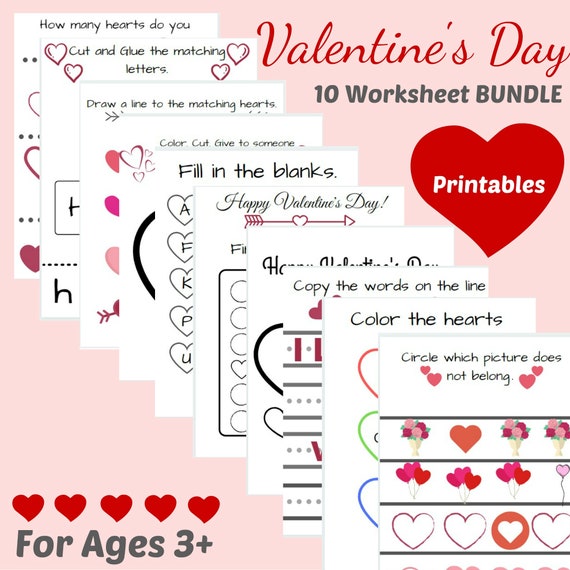 Hojas De Trabajo Imprimibles De San Valentín