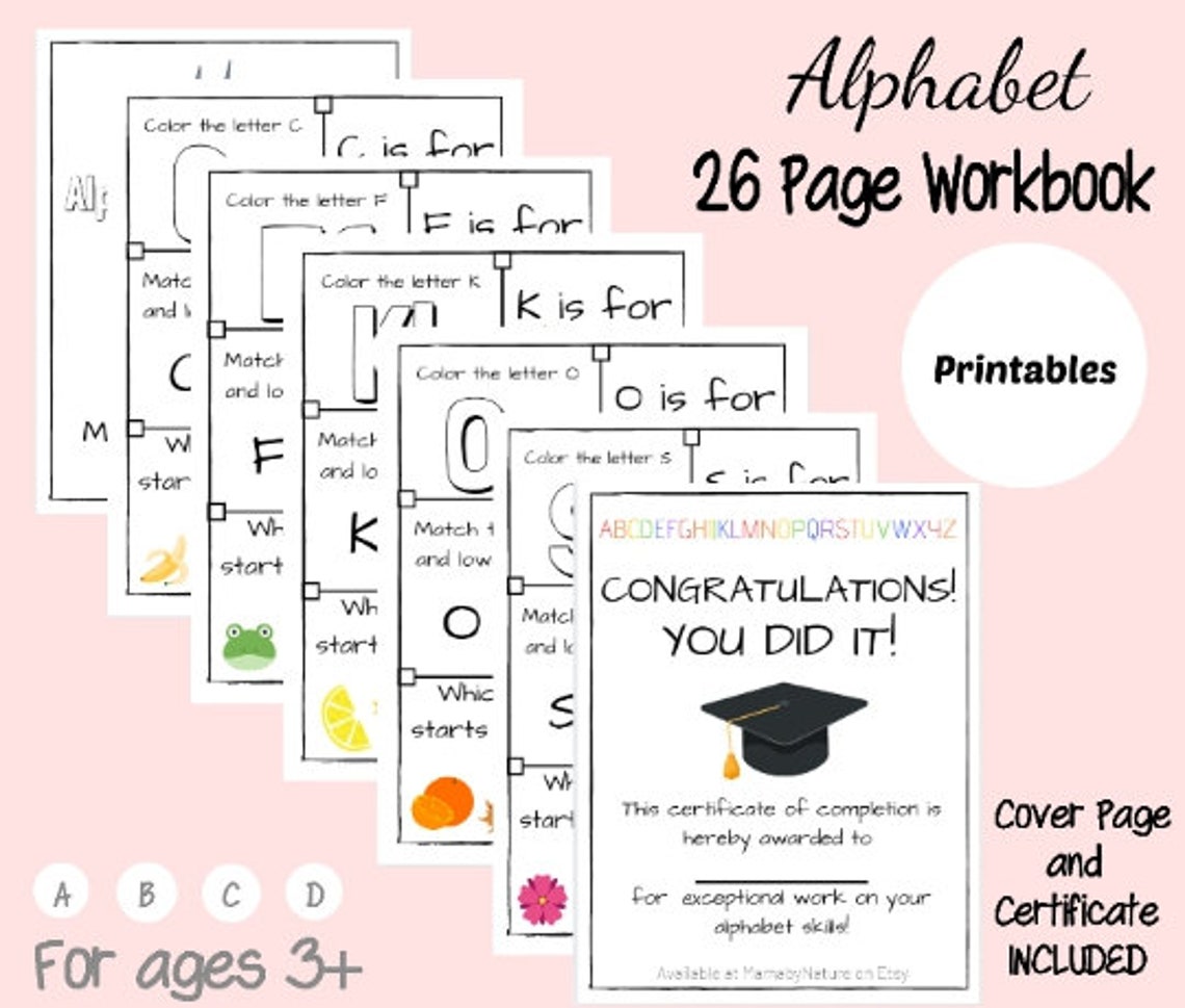 Workbook Alphabet Worksheet Preschool Printable Kindergarten Worksheets ...