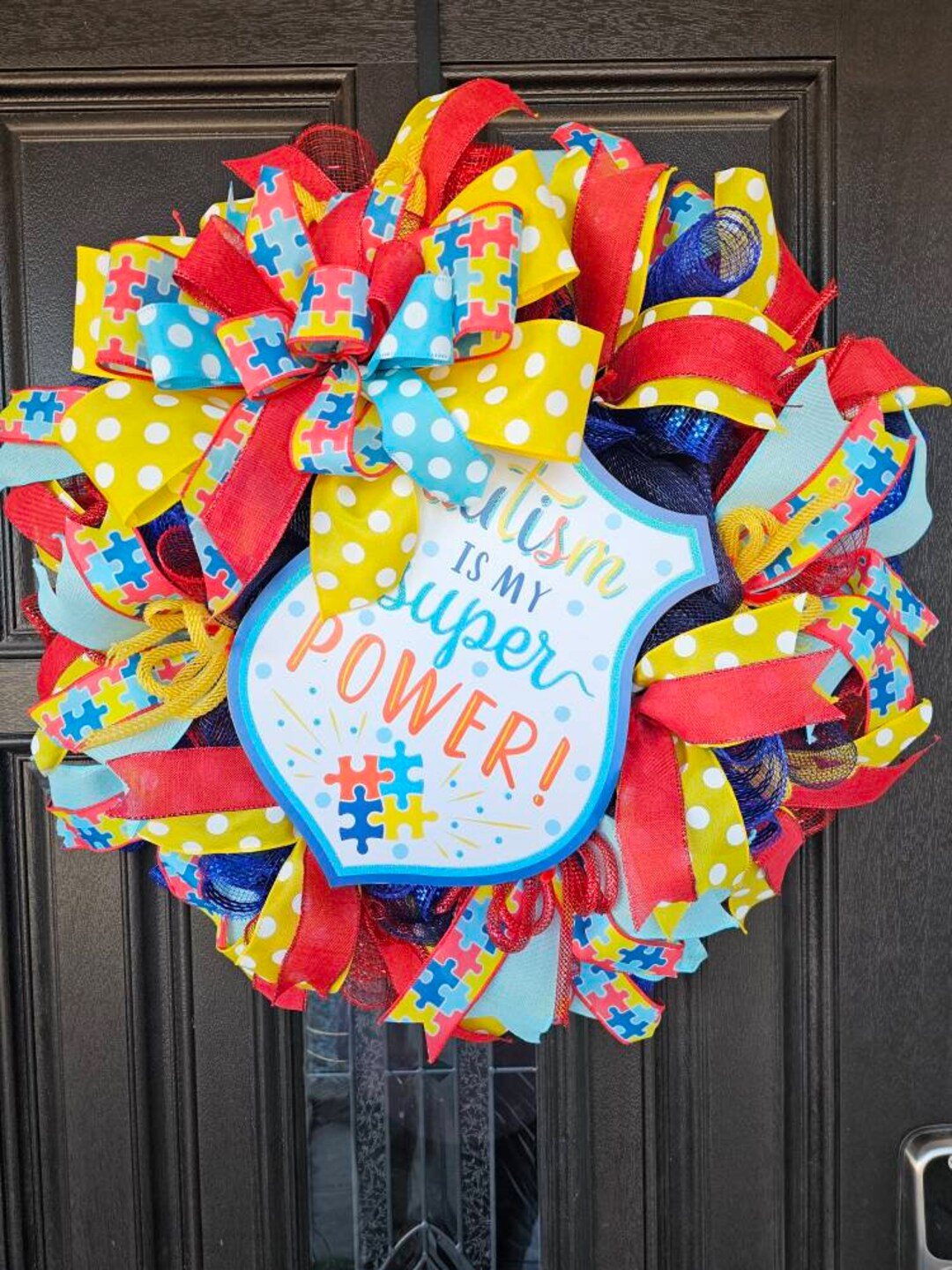 Autism Wreath, Autism Awareness, Autism Decor, - Etsy