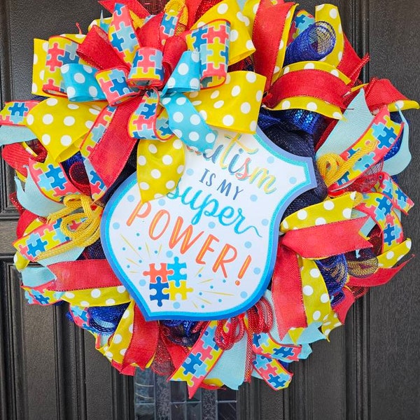 Autism Wreath - Etsy