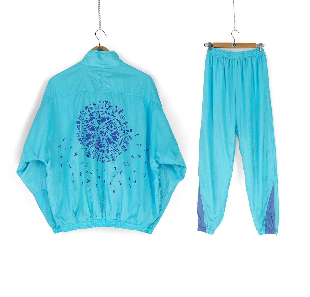 90s Rare Vintage Women's NIKE Supreme Court Blue Turquoise Tracksuit ...