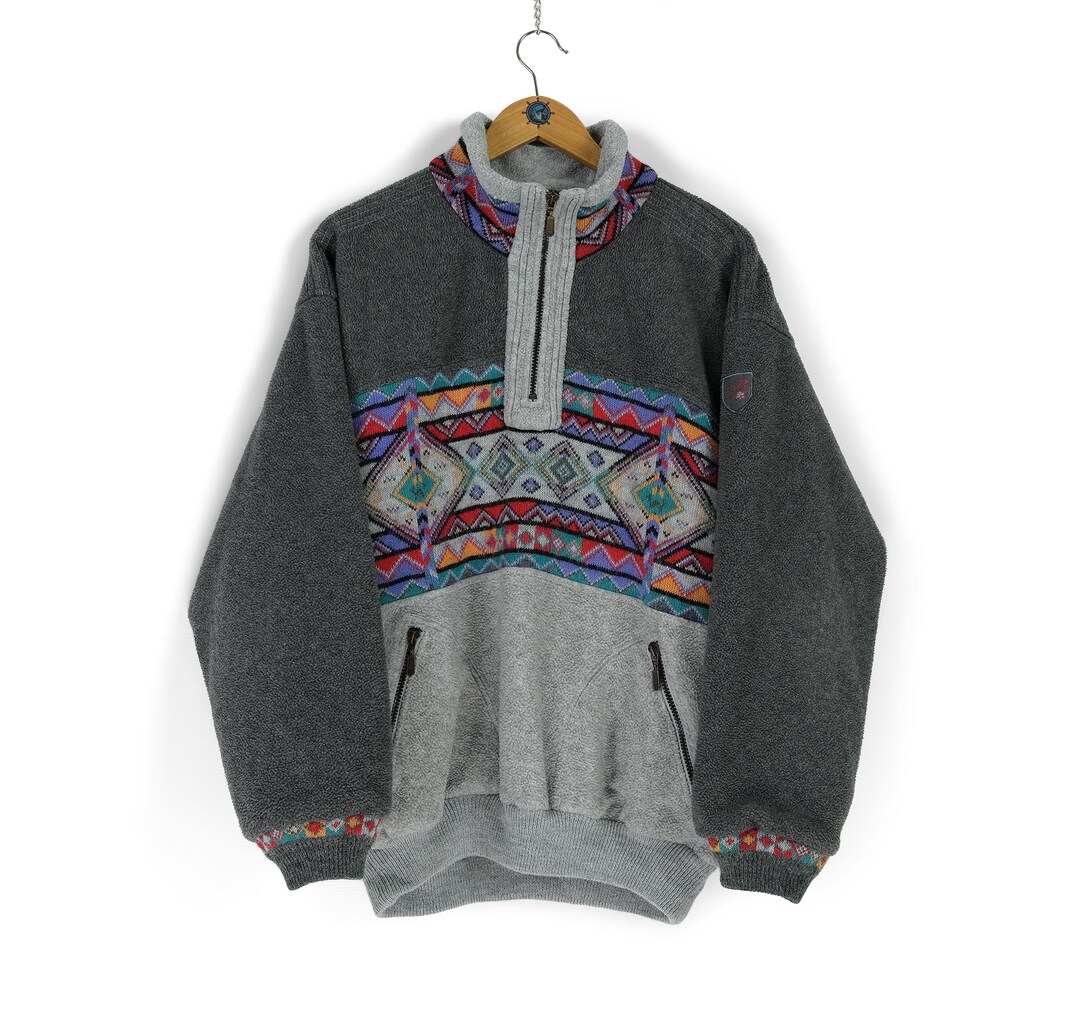 90s Rare Men's Vintage SILVY Walking Polartec Wool Fleece Full Zip ...