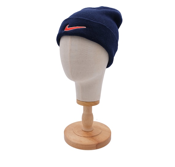Vintage NIKE center swoosh navy blue hat Size One Siz… - Gem