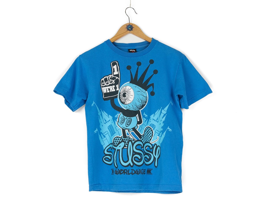 Rare Vintage Men's STUSSY Worldwide Were 1 Disney Big Print Rare Vintage Men's STUSSY Worldwide Were 1 Disney Big Print