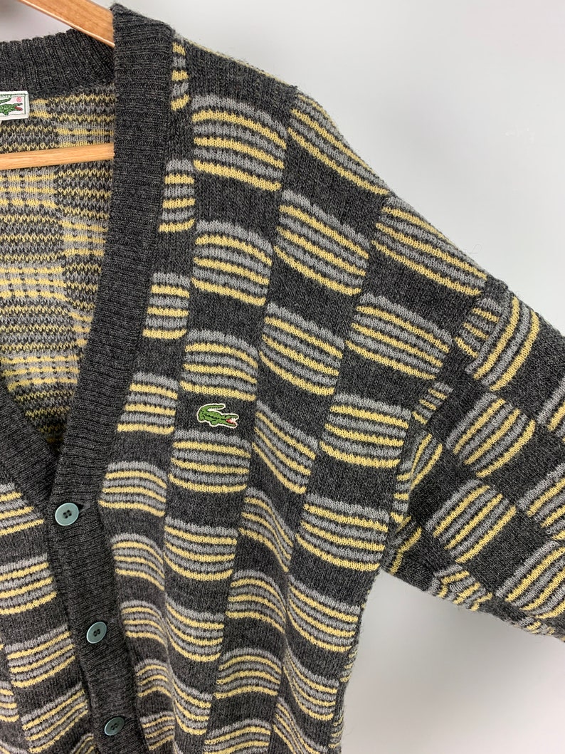 90s Rare Vintage Men's LACOSTE Chemise Chess Patterns Wool Button ...