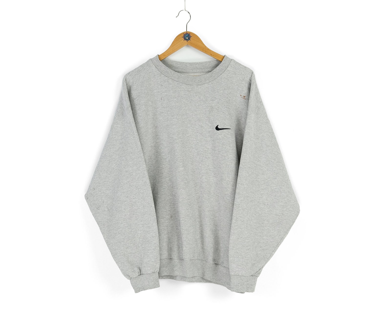 90s Vintage Men's NIKE Small Swoosh Light Gray Crewneck - Etsy