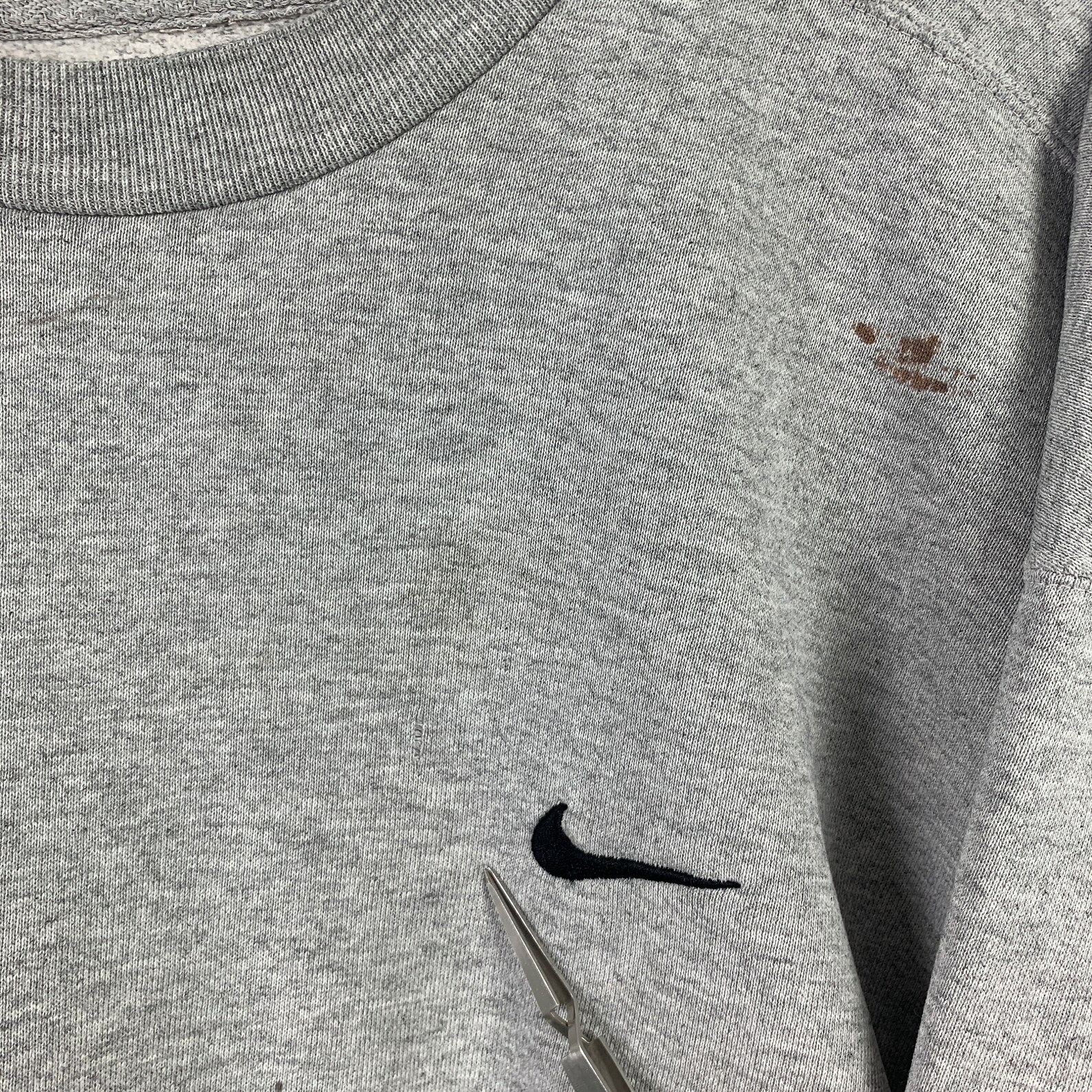 90s Vintage Men's NIKE Small Swoosh Light Gray Crewneck - Etsy