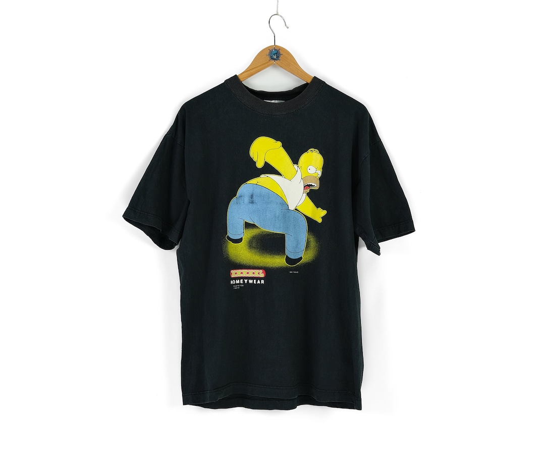 90s Rare Vintage HOMEYWEAR Kiss My Ass 1999 T-shirt XL Retro Cartoon ...
