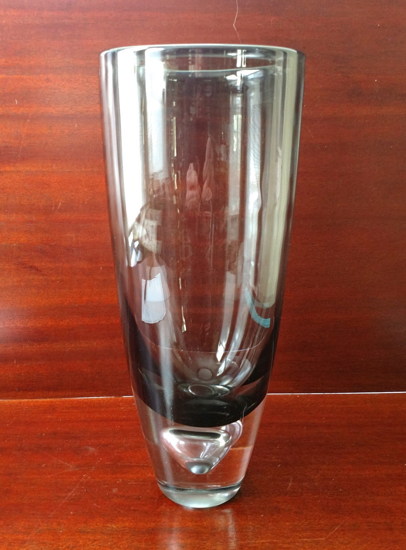 Vintage vidrio de humo contemporáneo vaso de vidrio / gris vidrio ...