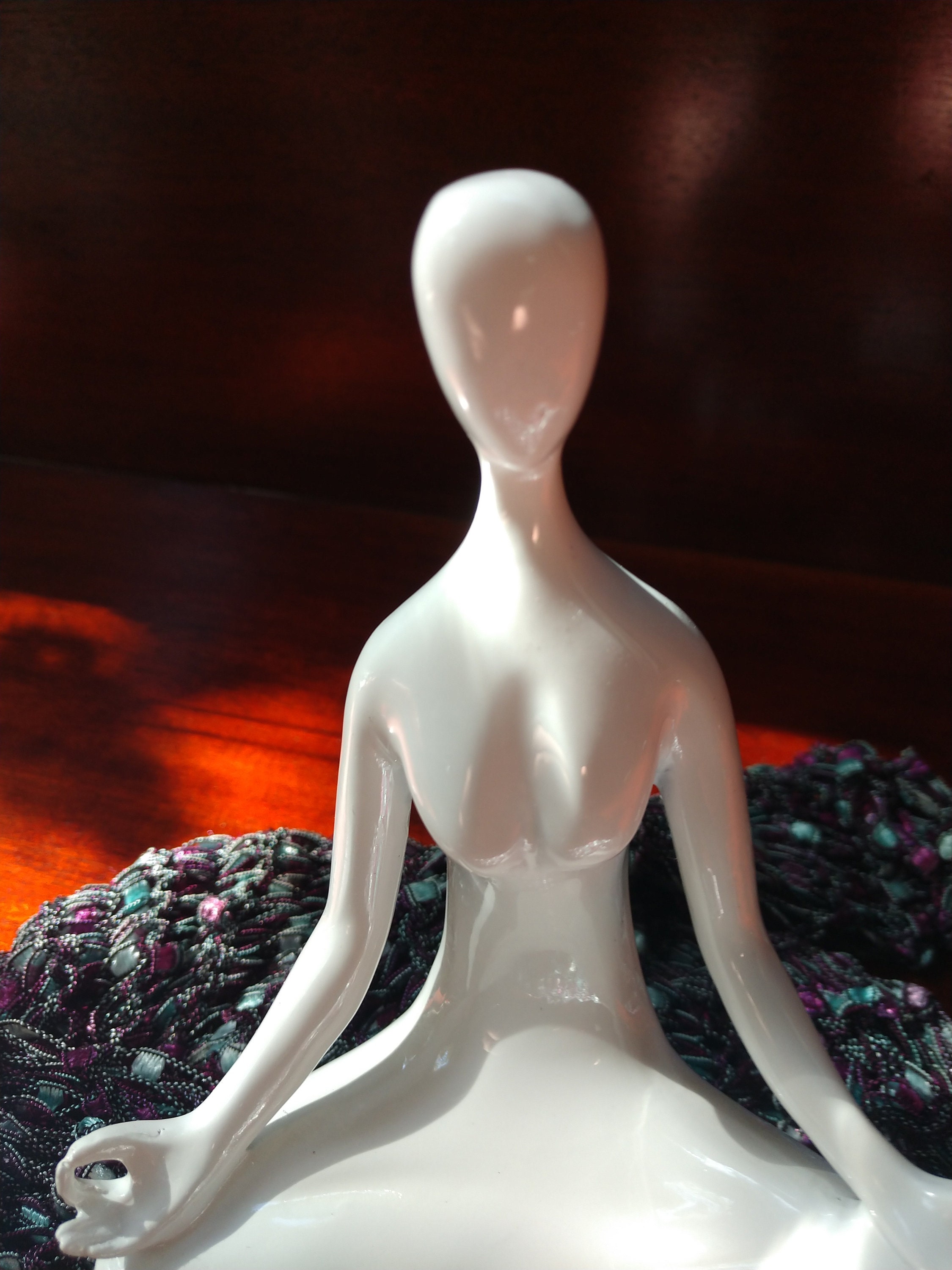 Female Yoga Zen Seated Figure Sculpture - Etsy