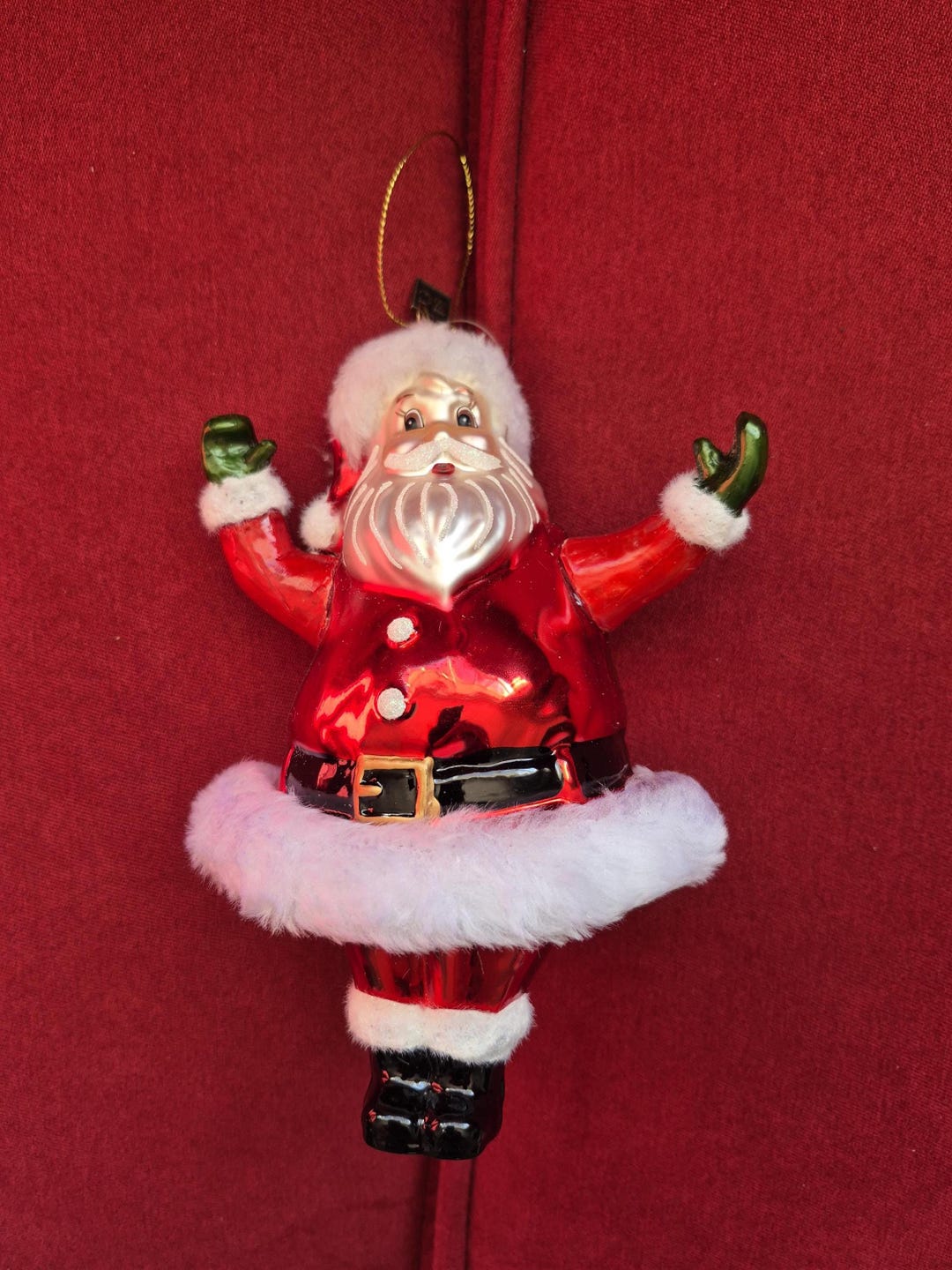 Raz Santa Glass Ornament - Etsy