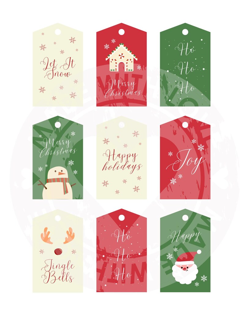 Printable Christmas Gift Tags - Holiday Designs (digital Download) - Etsy