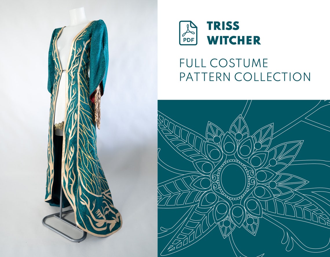 Triss Witcher Cosplay Costume Sewing Pattern/ Blueprint - Etsy