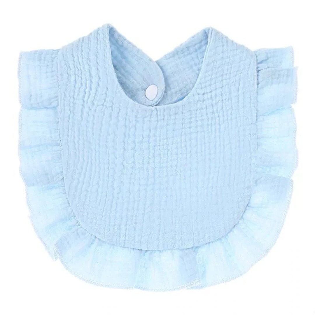 Ruffled Bib - Blue - Embroidered Personalization - Etsy
