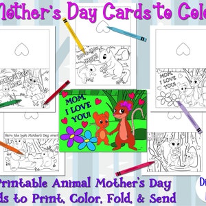 Mother's Day Printable Cards - 5 Animal Mother's Day Cards for Kids to ...