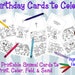 Birthday Printable Cards 10 Coloring Animal Cards for Kids to Color ...